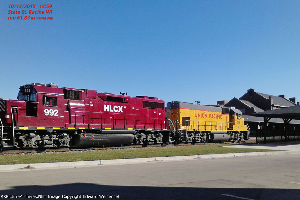 Ives rock loads roll thru the Racine Transit Center reborn CNW depot